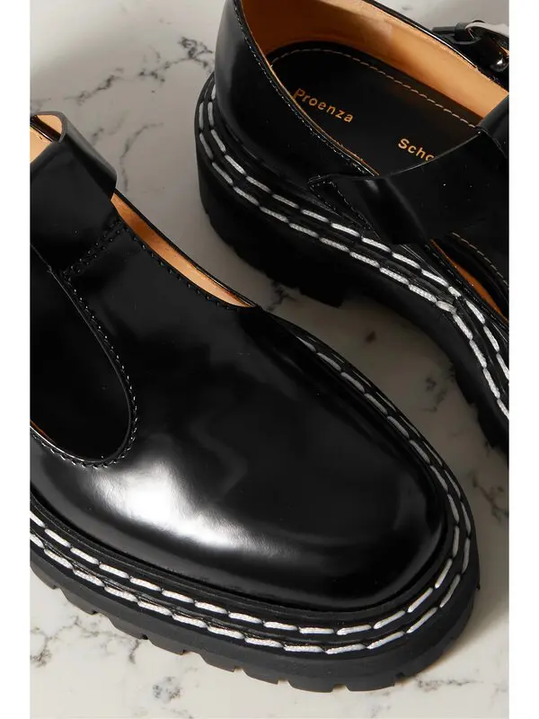 Proenza Schouler Glossed-leather Mary Jane Pumps