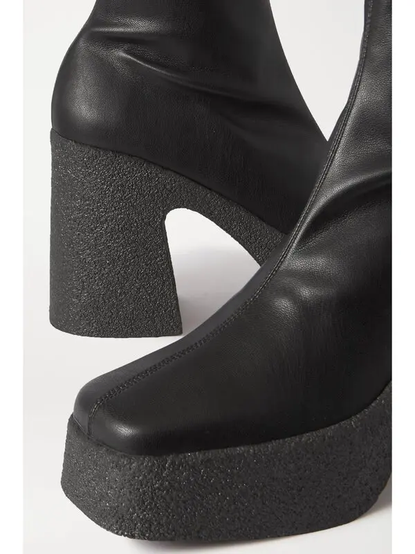 Stella McCartney Vegetarian Leather Platform Ankle Boots