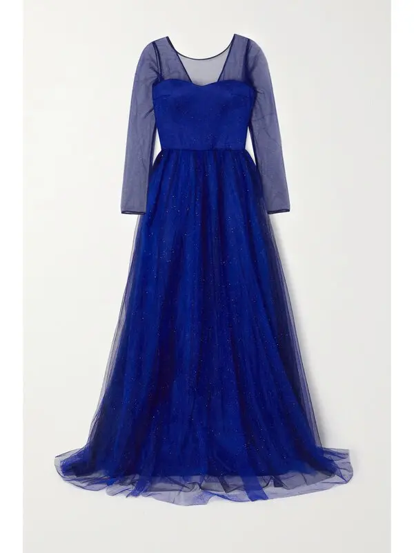 RASARIO Glittered Tulle Gown