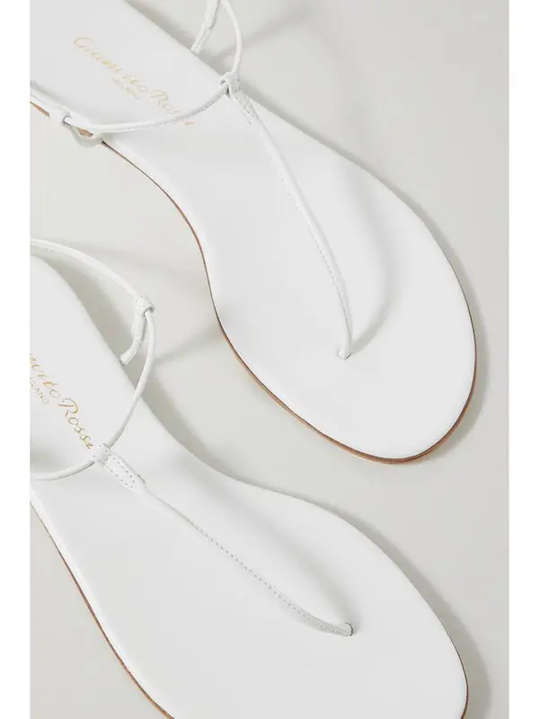GIANVITO ROSSI Gwyneth Leather Sandals - White