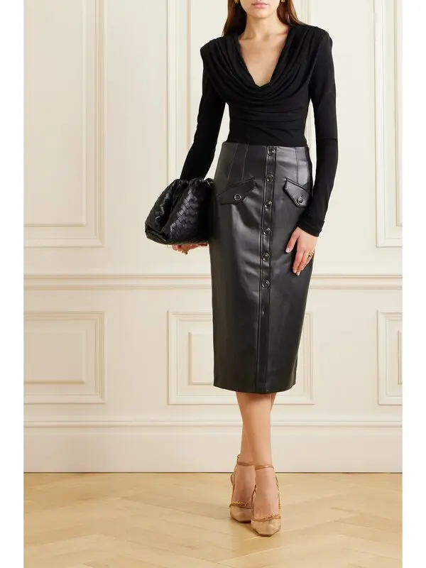 INTERIOR The Carla Draped Jersey Top