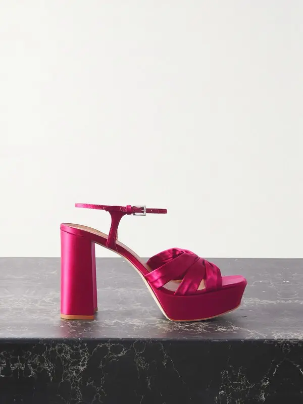REFORMATION Monetta Platform Sandals - Pink