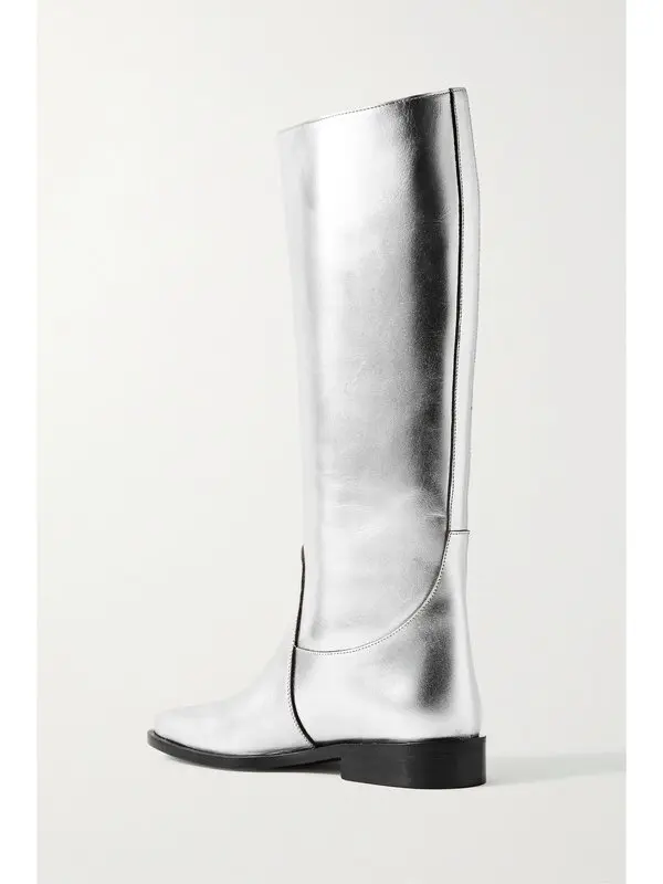 Khaite Wooster Metallic Leather Knee Boots