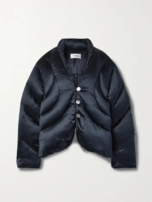 INTERIOR The Mira Quilted Silk-satin Down Jacket