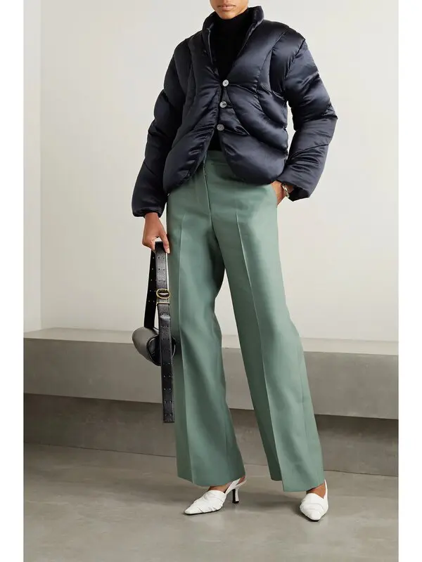 INTERIOR The Mira Quilted Silk-satin Down Jacket
