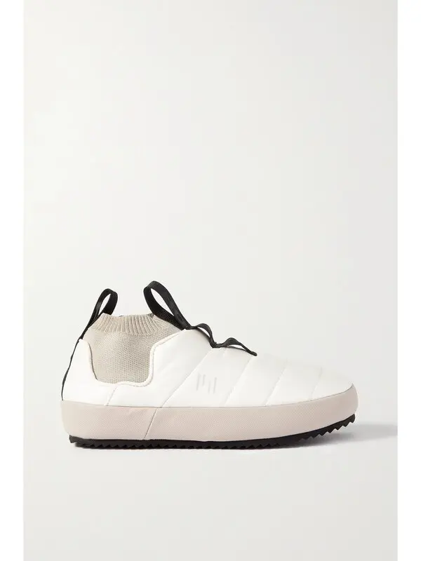 HOLDEN Stretch-knit Trimmed Quilted Shell Slippers