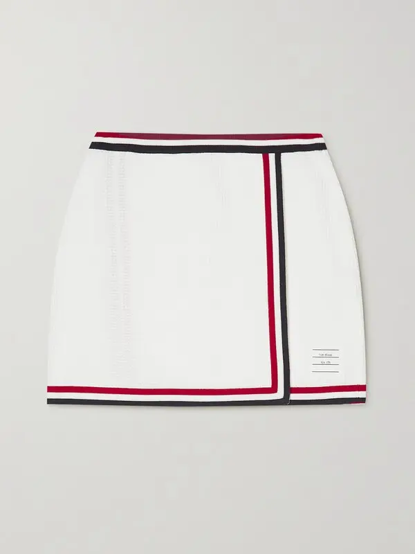 Thom Browne Wrap-effect Striped Mini Skirt