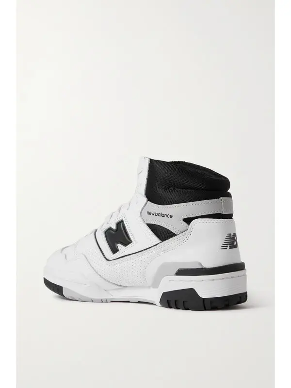 NEW BALANCE 650 High-top Leather And Mesh Sneakers - White