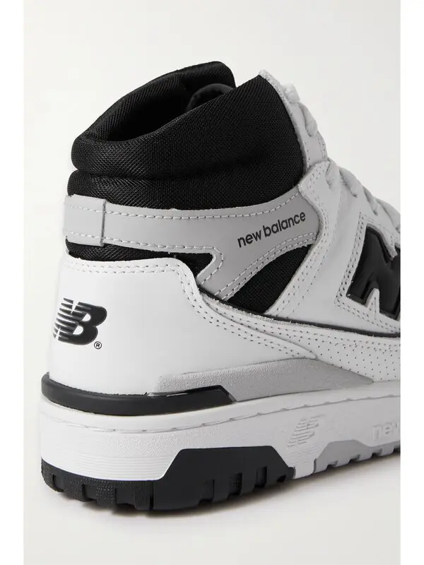 NEW BALANCE 650 High-top Leather And Mesh Sneakers - White