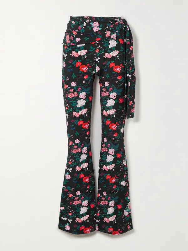 Rabanne Floral-print Flared Pants