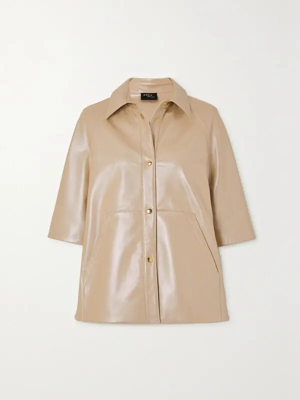 Akris Gina Iridescent Leather Jacket