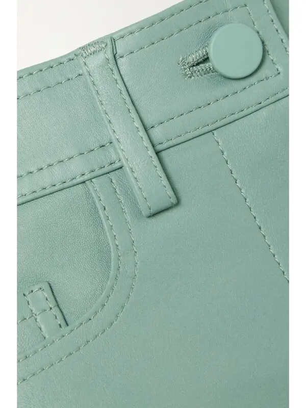 JOSEPH Teddy Cropped Paneled Leather Slim-leg Pants