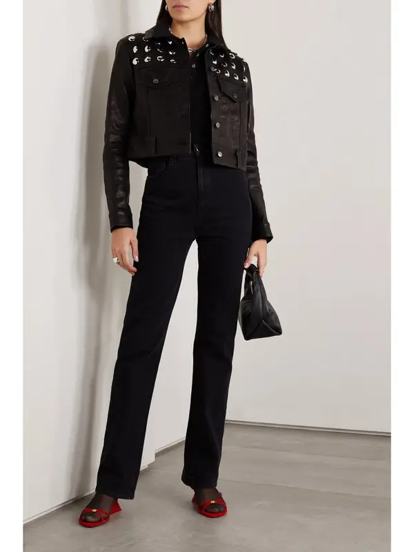 Khaite Rizzo Studded Textured-leather Jacket