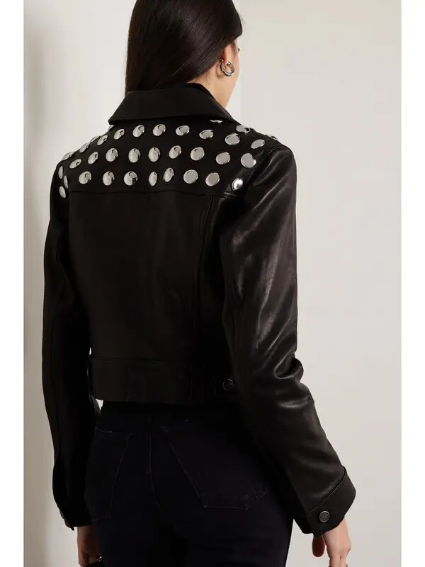 Khaite Rizzo Studded Textured-leather Jacket