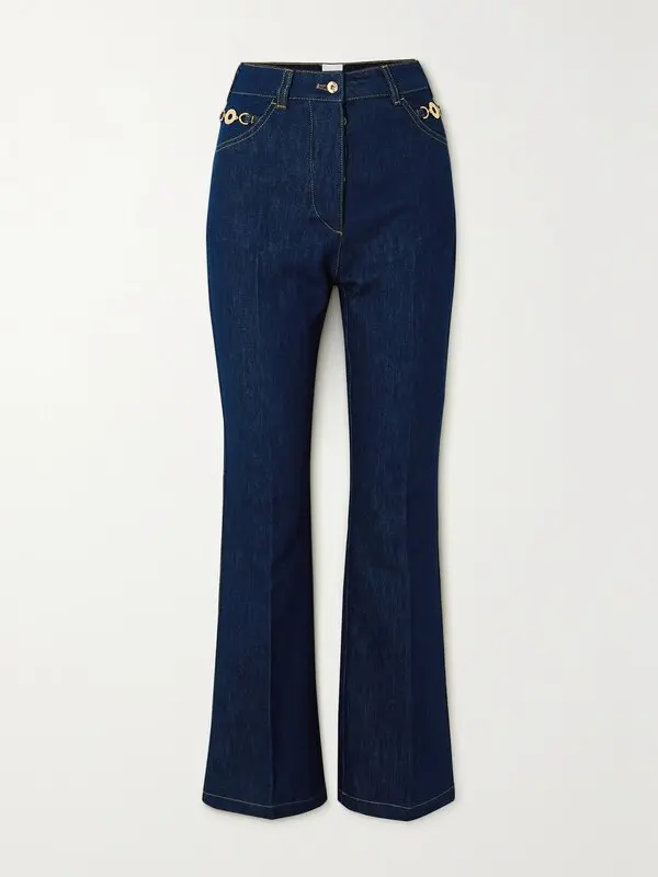 PATOU Cropped High-rise Straight-leg Jeans