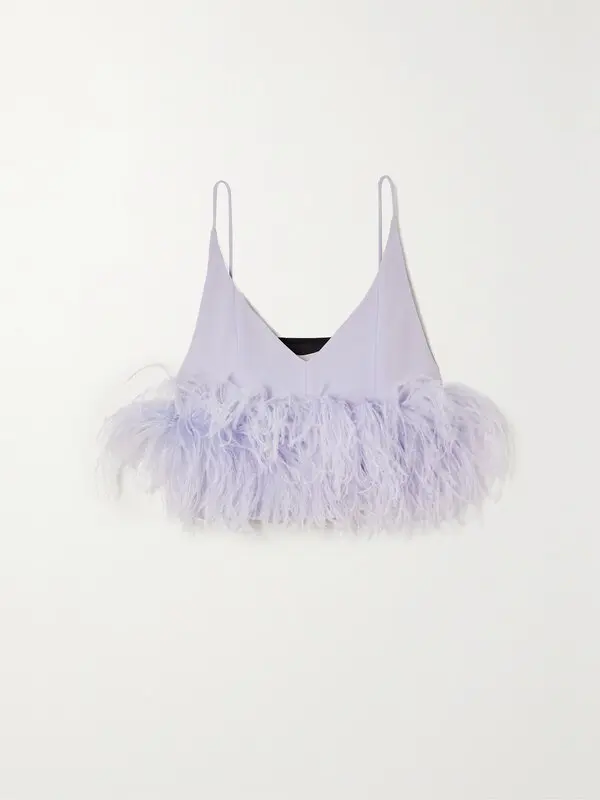 16Arlington Poppy Feather-trimmed Camisole