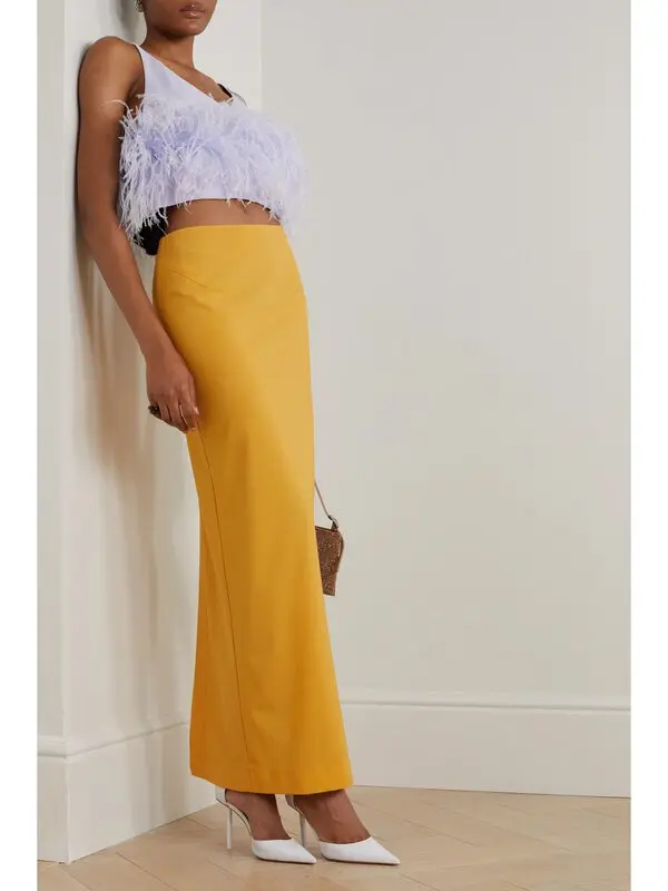 16Arlington Poppy Feather-trimmed Camisole