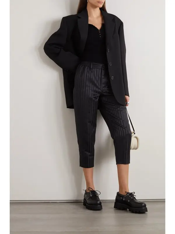 Comme Des Garçons Pinstriped Tapered Pants