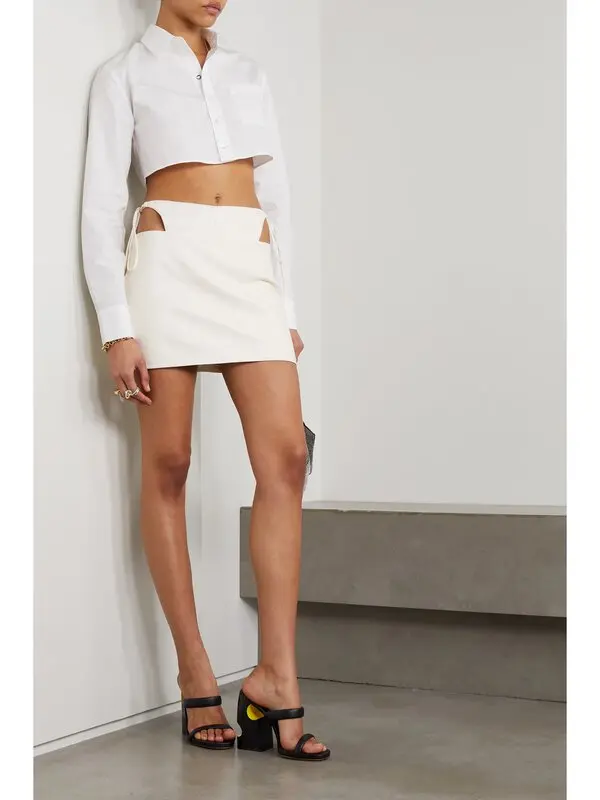 SUPRIYA LELE Cutout Leather Mini Skirt