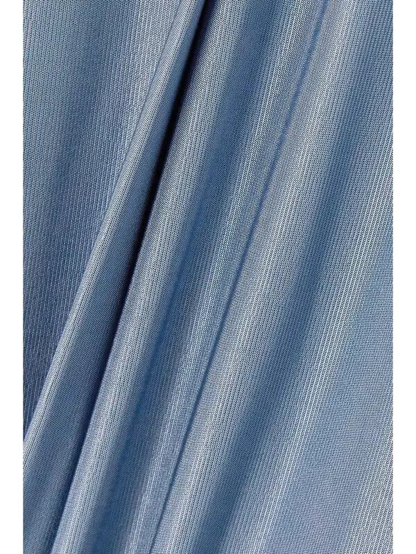 Victoria Beckham Asymmetric Draped Cutout Metallic Stretch-jersey Midi Dress