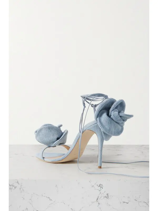 Magda Butrym Embellished Denim And Leather Sandals
