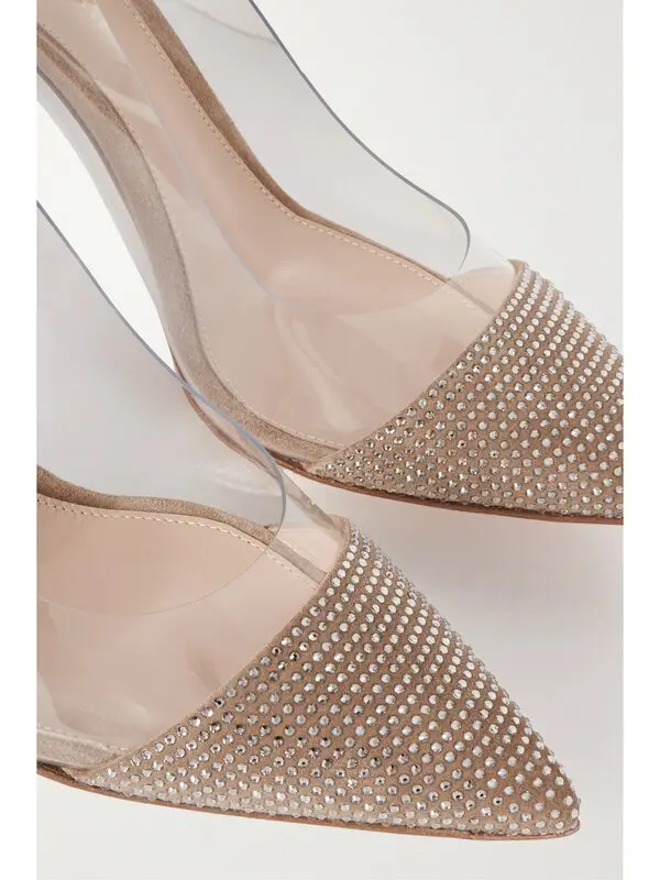 GIANVITO ROSSI 85 Crystal-embellished Pumps