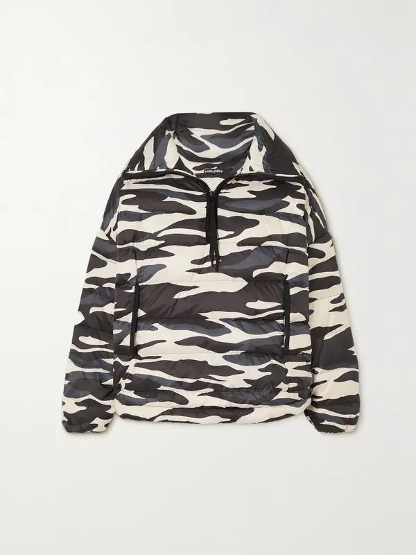 HOLDEN Camouflage-print Quilted Shell Down Jacket - Black