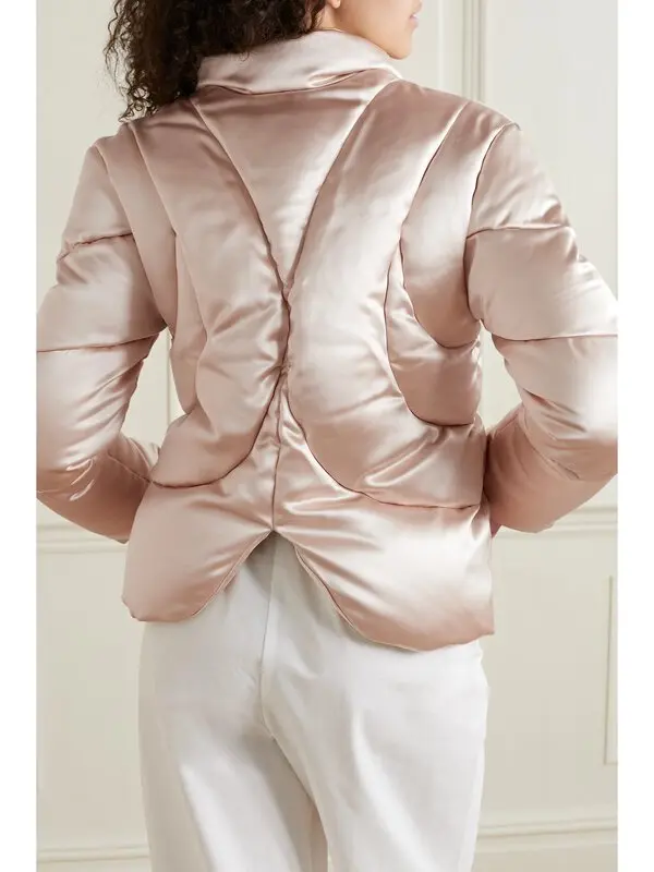 INTERIOR The Mira Quilted Silk-satin Down Jacket