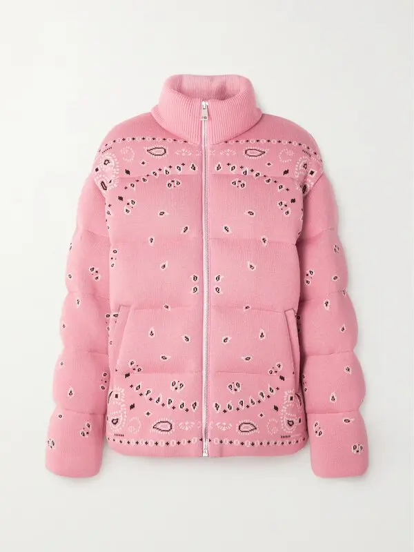 Alanui Bandana Jacquard Quilted Down Jacket