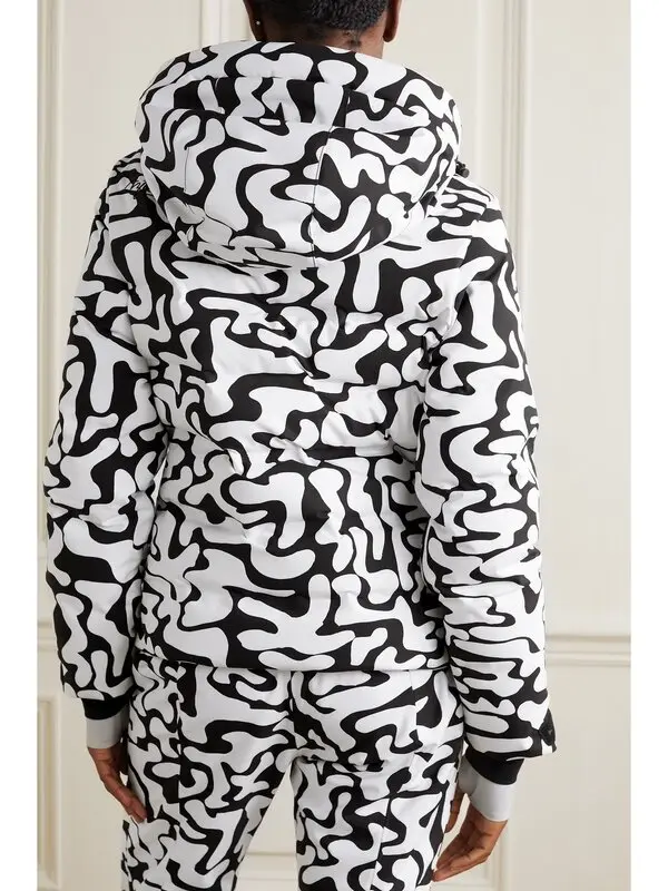 Aztech Mountain Ed Curtis Nuke Hooded Printed Down Ski Jacket - White