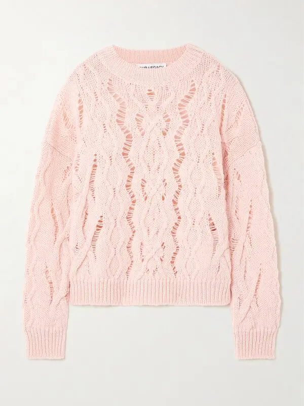Our Legacy Cable Sonar Open-knit Wool Sweater - Pink