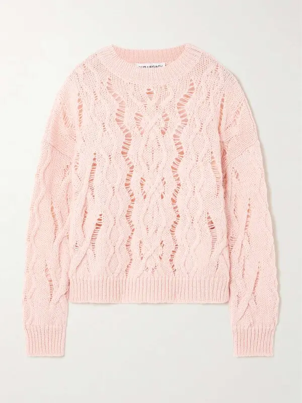 Our Legacy Cable Sonar Open-knit Wool Sweater - Pink