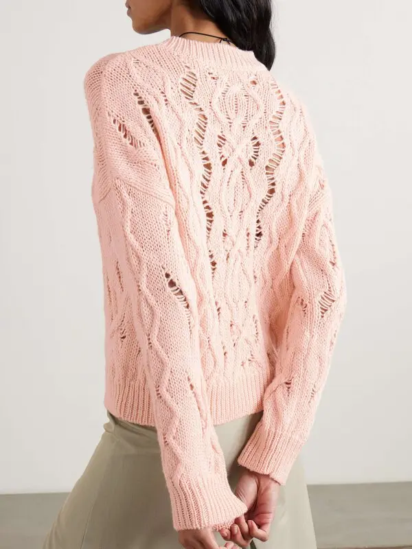 Our Legacy Cable Sonar Open-knit Wool Sweater - Pink