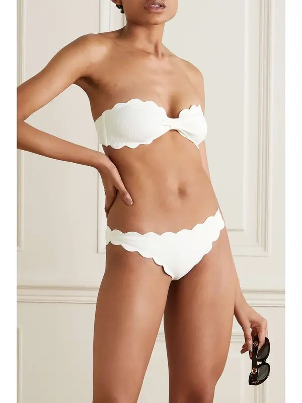 Marysia Antibes Scalloped Bikini Briefs - Off-white