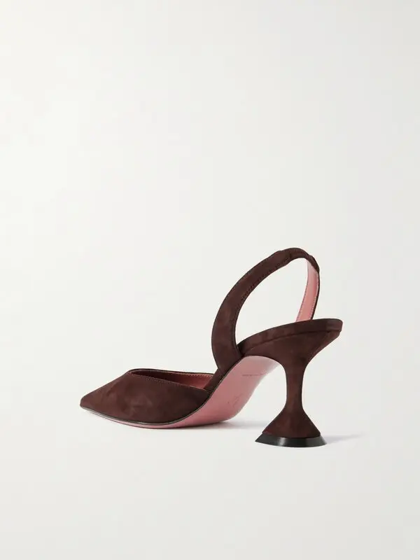 Amina Muaddi Holli Slingback Pumps - Brown