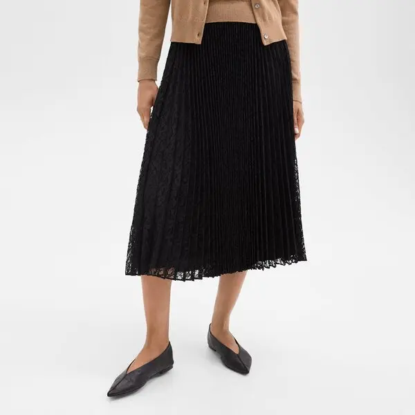 Theory Pleated Midi Skirt