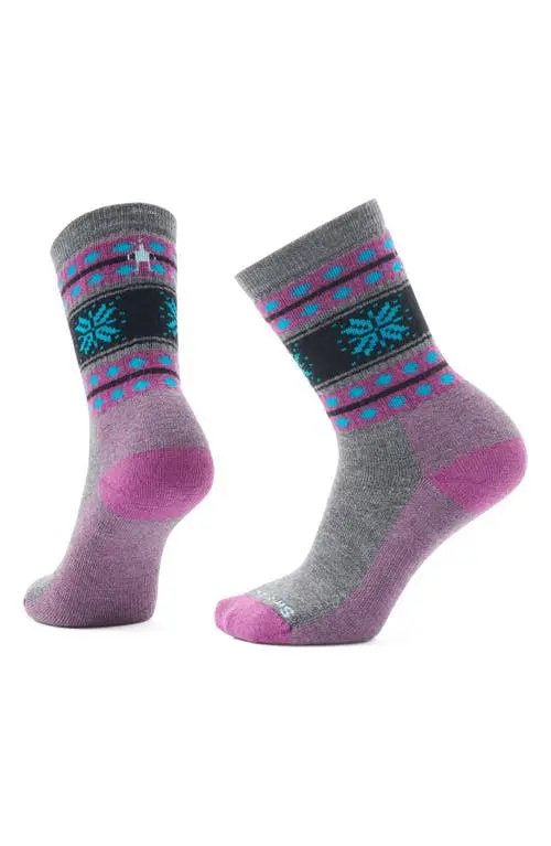 Smartwool Everyday Snowflake Dream Merino Wool Blend Crew Socks - Medium Gray