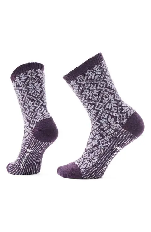 Smartwool Snowflake Merino Wool Blend Crew Socks - Purple Iris