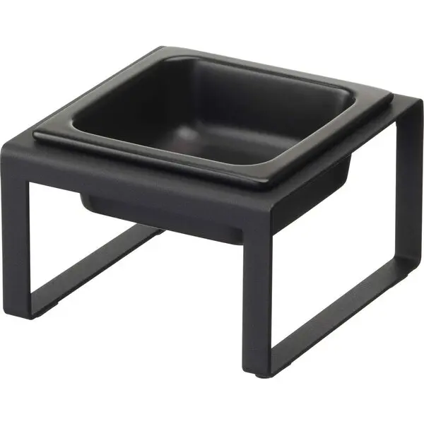 YAMAZAKI Elevated Single Bowl Pet Diner - Black