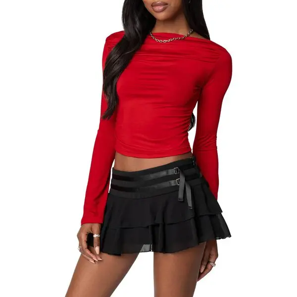 EDIKTED Dana Ruched Knit Top