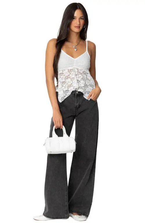 EDIKTED Orchid Lace Camisole - White