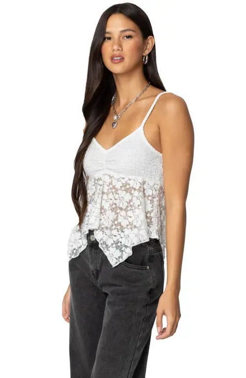 EDIKTED Orchid Lace Camisole - White