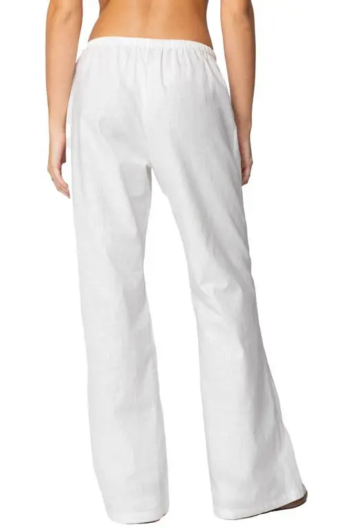 EDIKTED Alexa Low Rise Linen-blend Pants