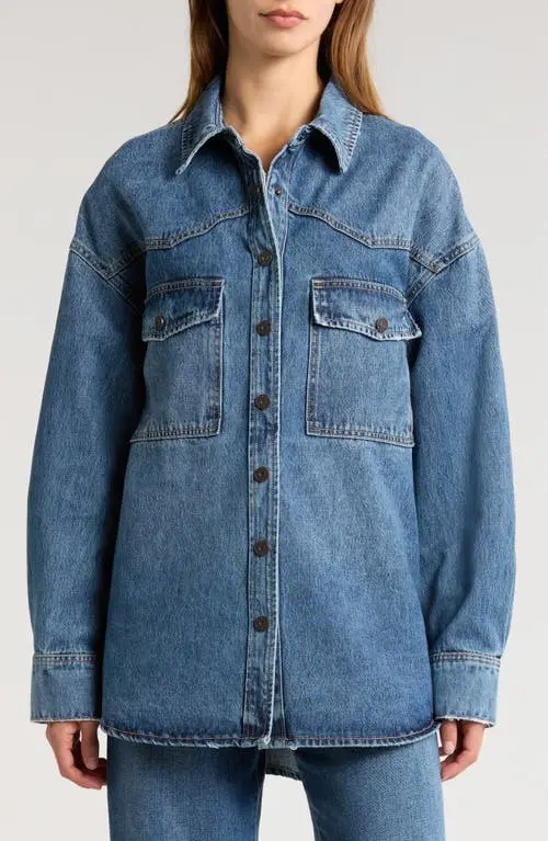 HIDDEN JEANS Oversized Western Denim Shirt
