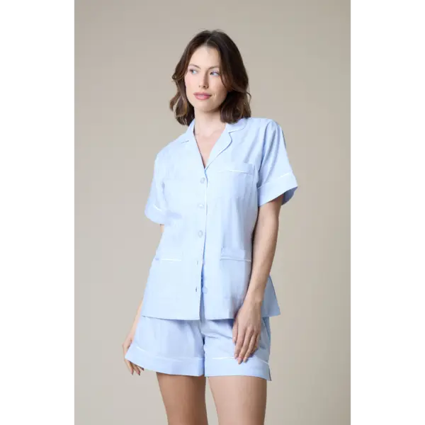 KIP Premium Cotton Short Set - Mist Blue