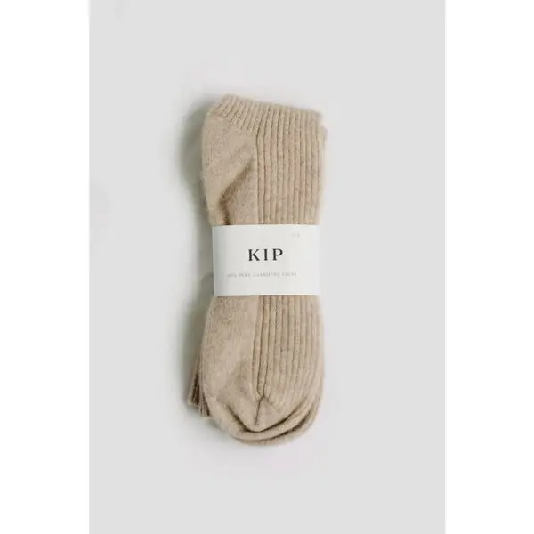 KIP Merino Cashmere Sleep Socks - Light Champagne