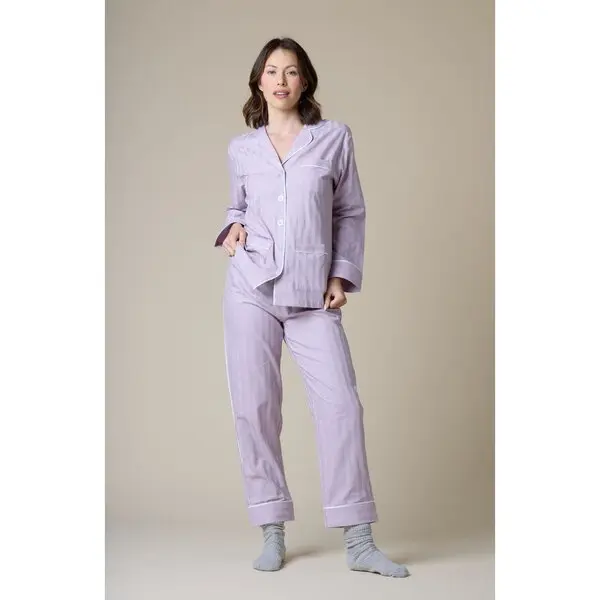 KIP Premium Cotton Pajama Set - Lavender