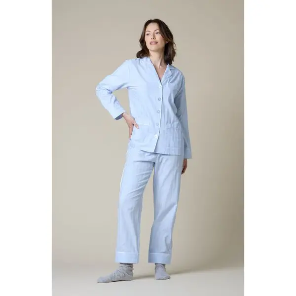 KIP Premium Cotton Pajama Set - Mist Blue