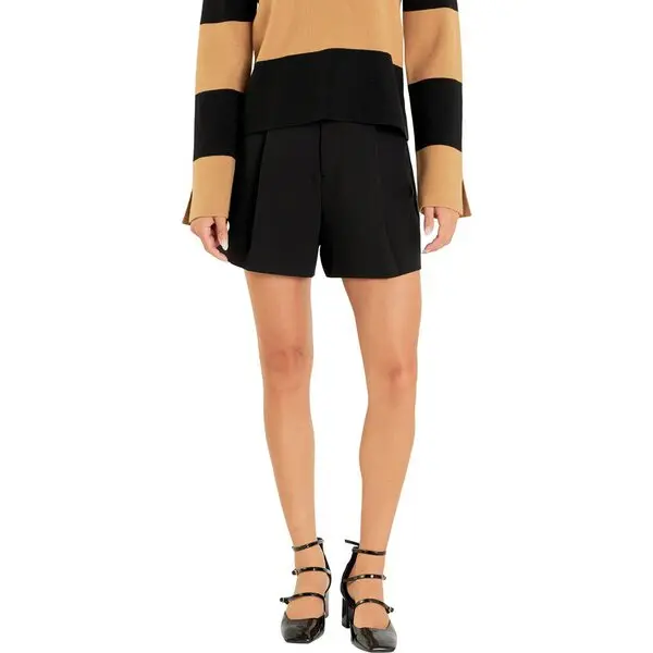 English Factory Pleated Shorts - Black