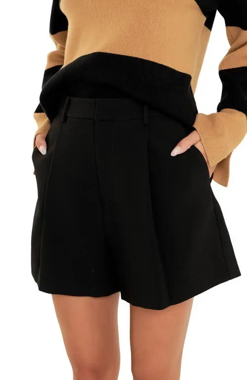 English Factory Pleated Shorts - Black